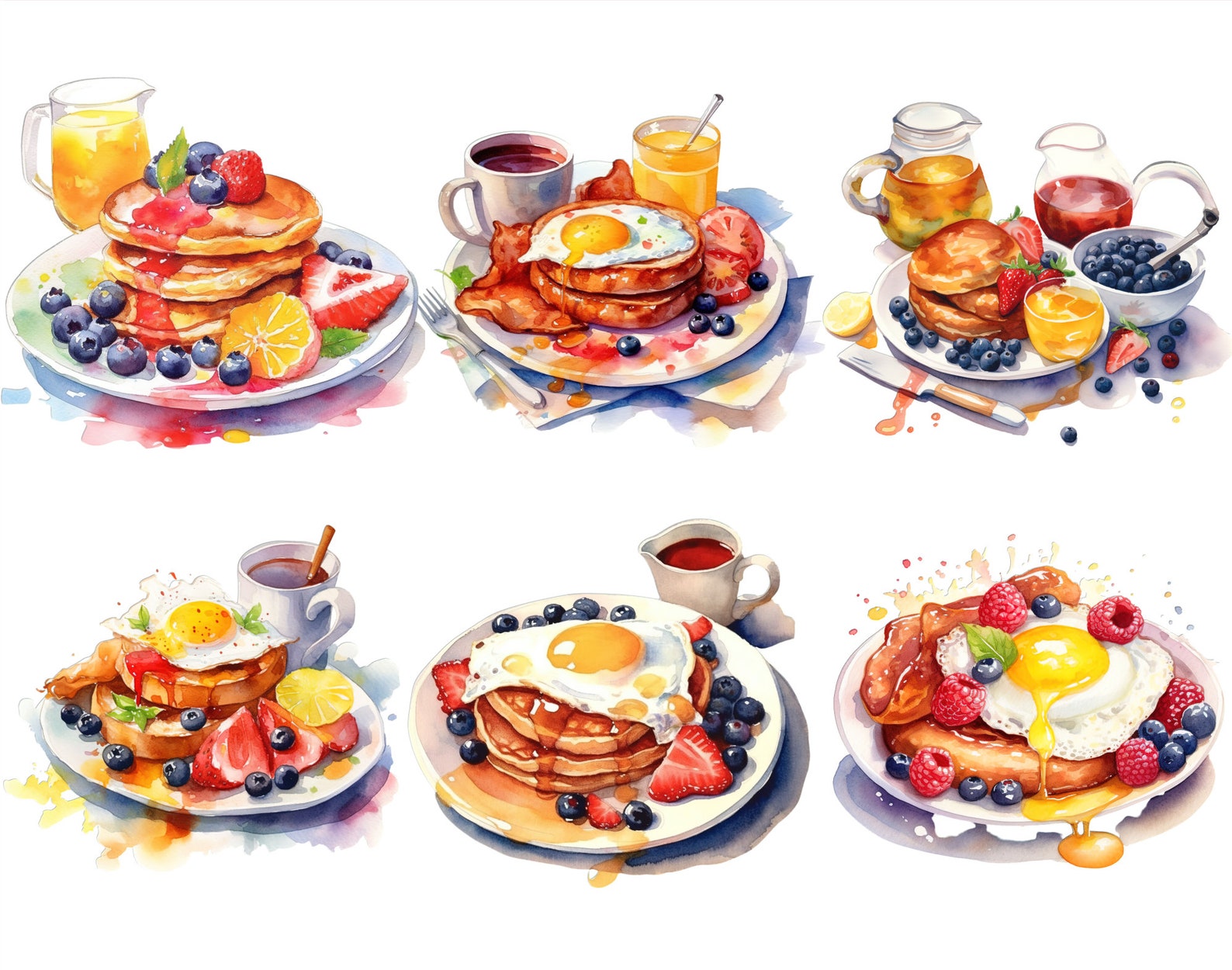 100 American Breakfast Clipart, Breakfast Foods Clipart, Breakfast ...