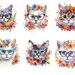 100 Kittens in Glasses Clipart, Watercolor Kittens Clipart, Cute Baby ...