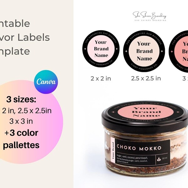 Wrap Around Jar Label Template - Etsy