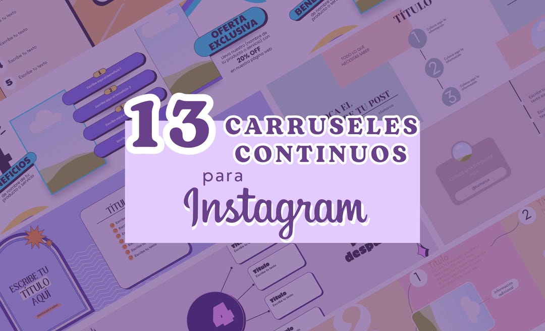 13 Continuous Instagram Carousel / Canva Instagram Templates / Editable ...