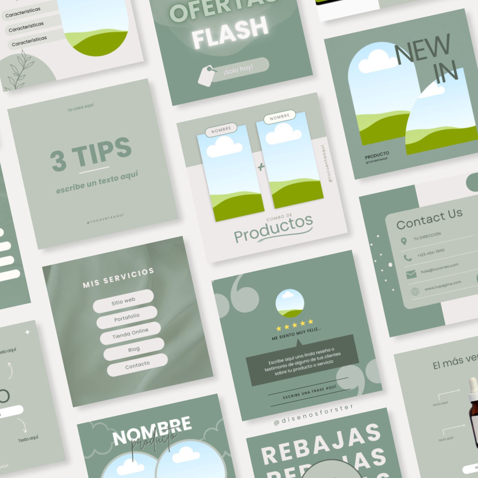 Pack of 75 Editable Templates in Canva - Etsy UK