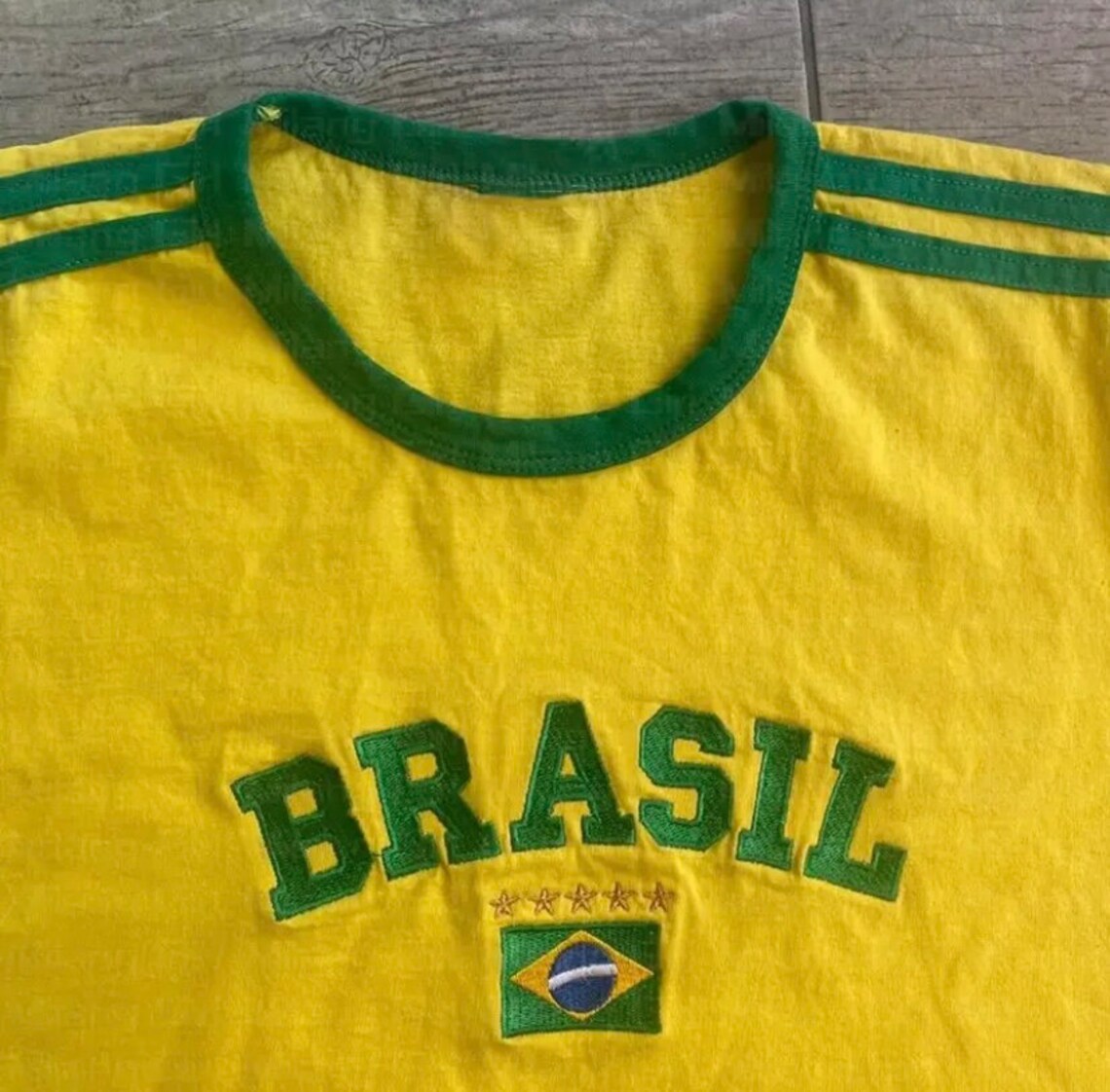 Brasil Y2k Baby Tee Top Embroidery Tshirt Crop Top Vintage - Etsy