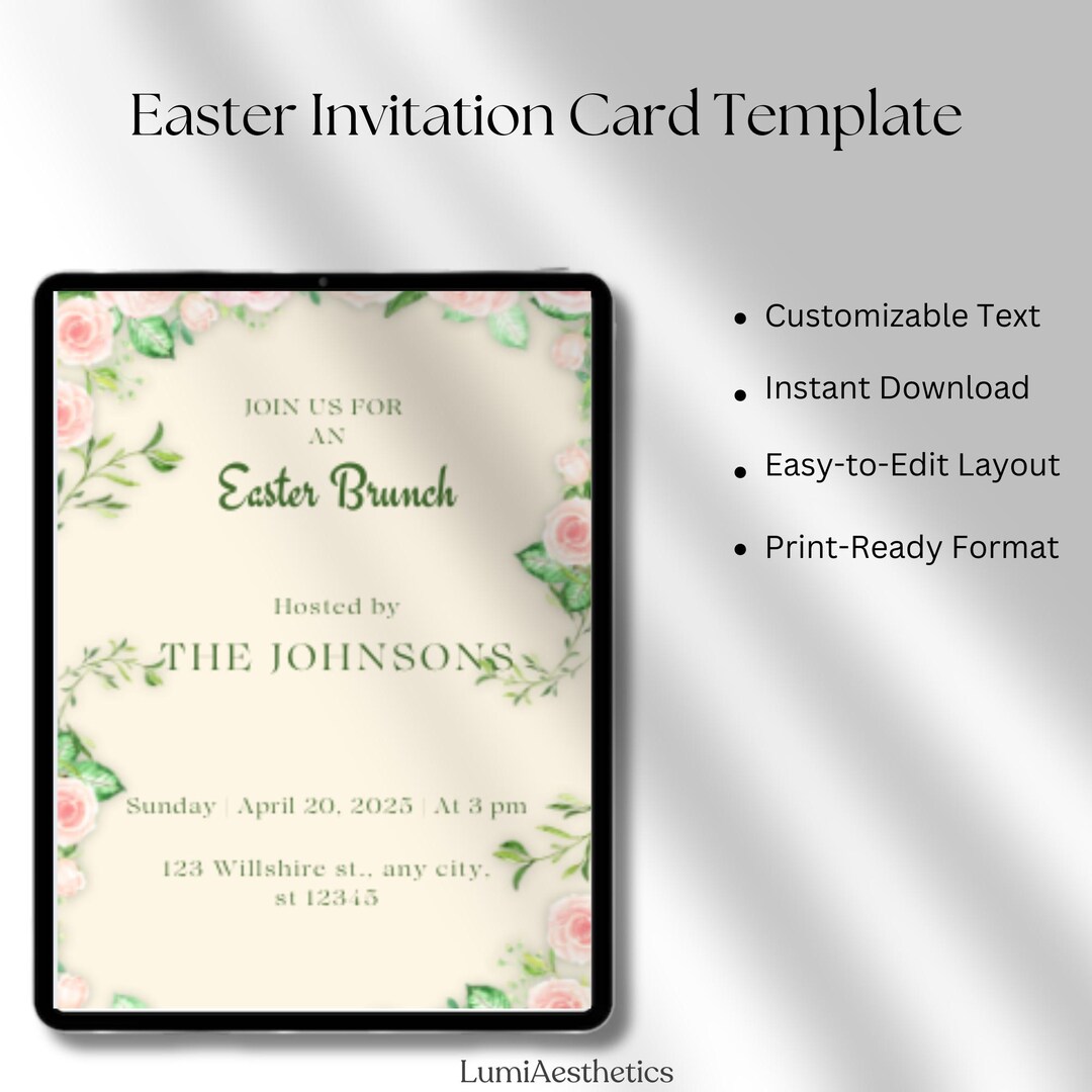 Custom Easter Brunch Invitation | Spring Celebration | Family-friendly ...