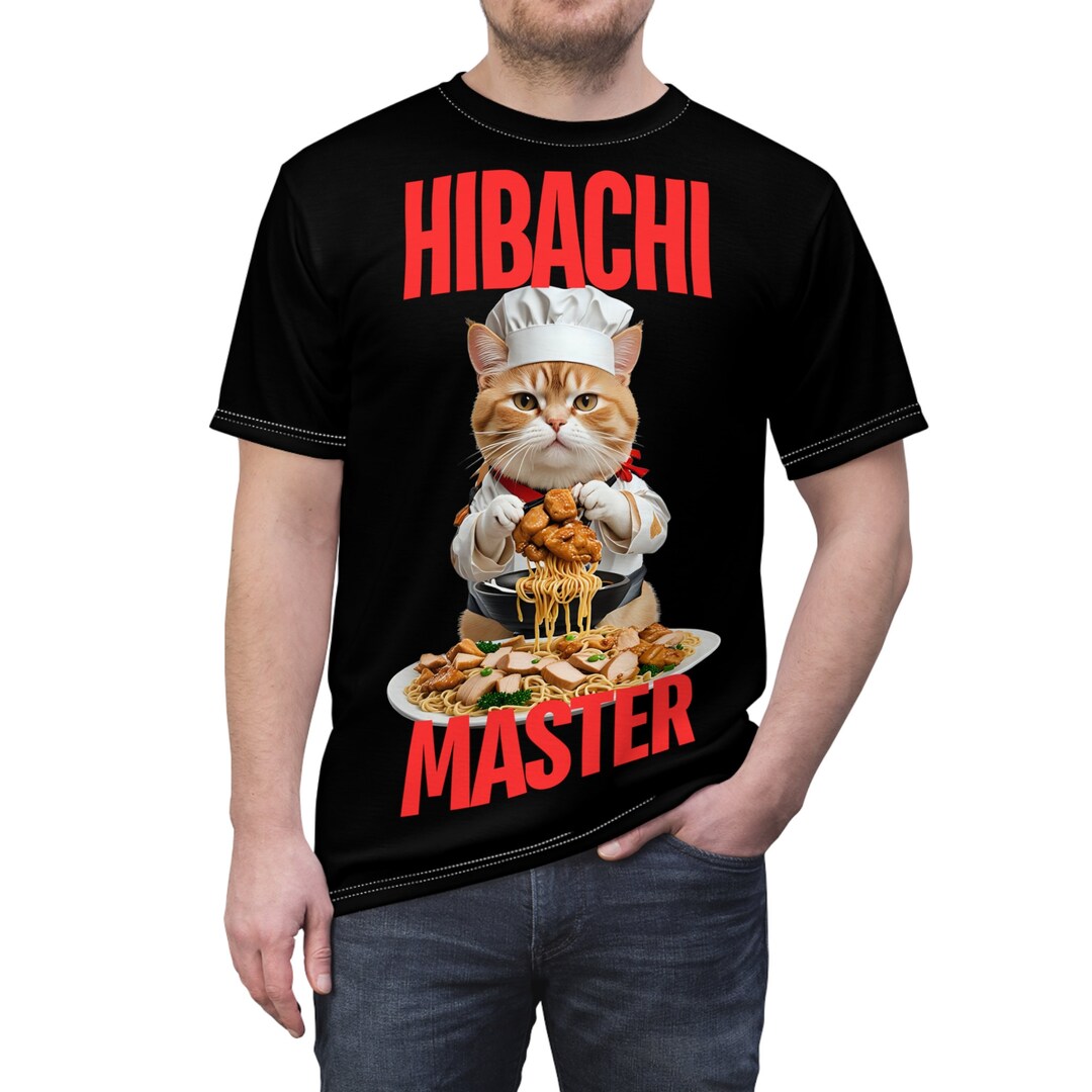 Hibachi Master Cat Hibachi Chef Unisex Cut & Sew Tee - Etsy