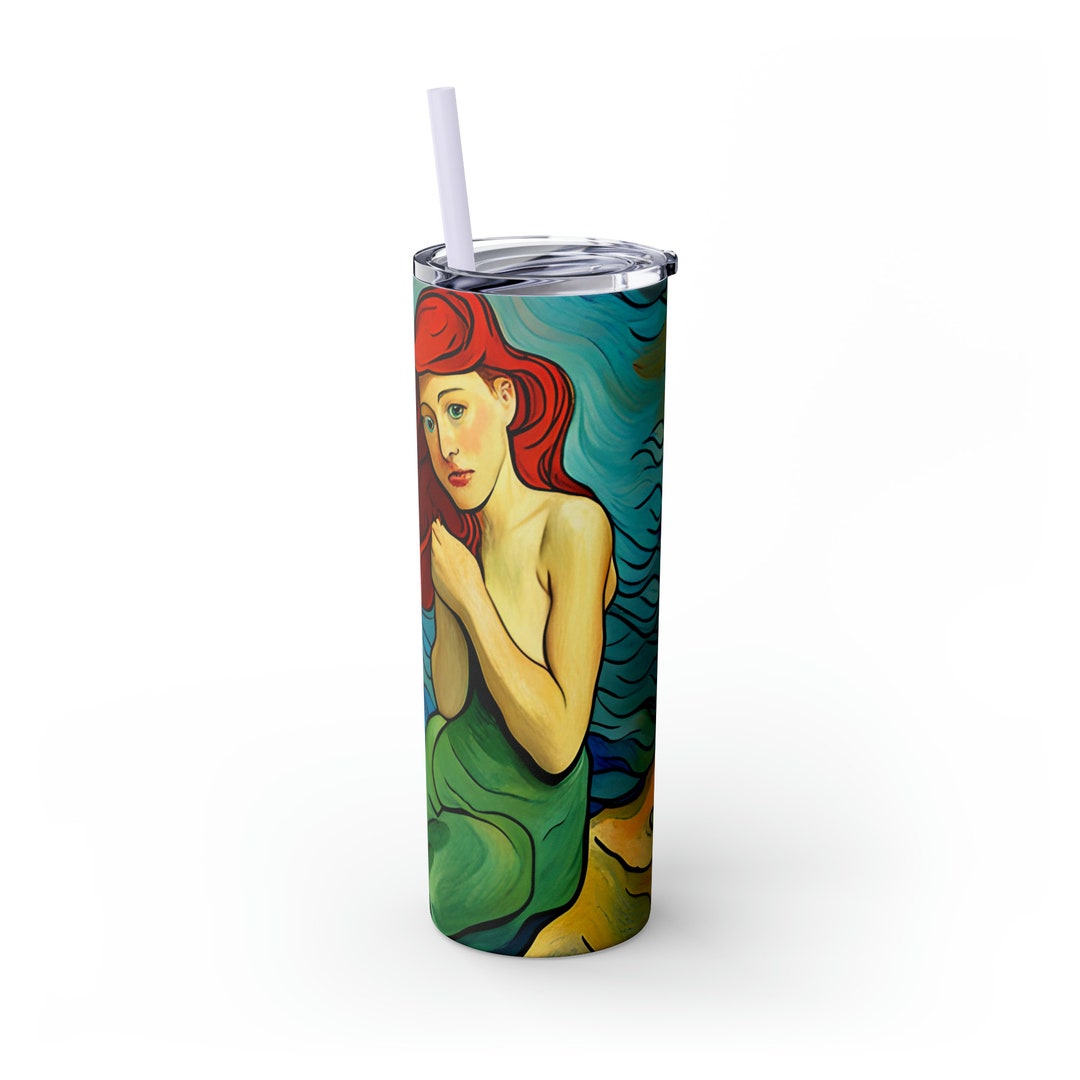 The Little Mermaid Van Gogh Inspired Skinny Tumbler With Straw, 20oz - Etsy