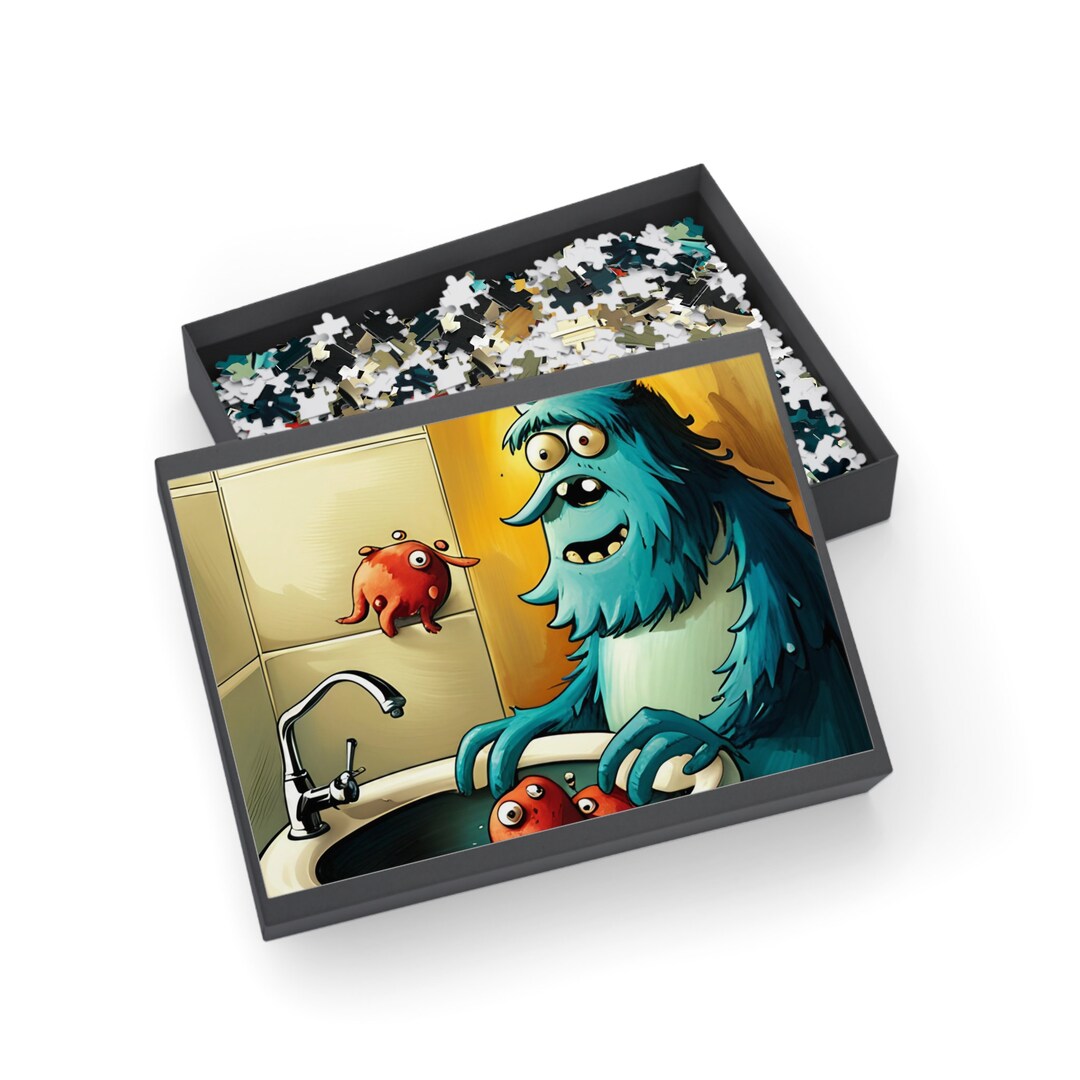 Monsters Sink Original Artwork Puzzle 96, 252, 500, 1000-piece - Etsy ...