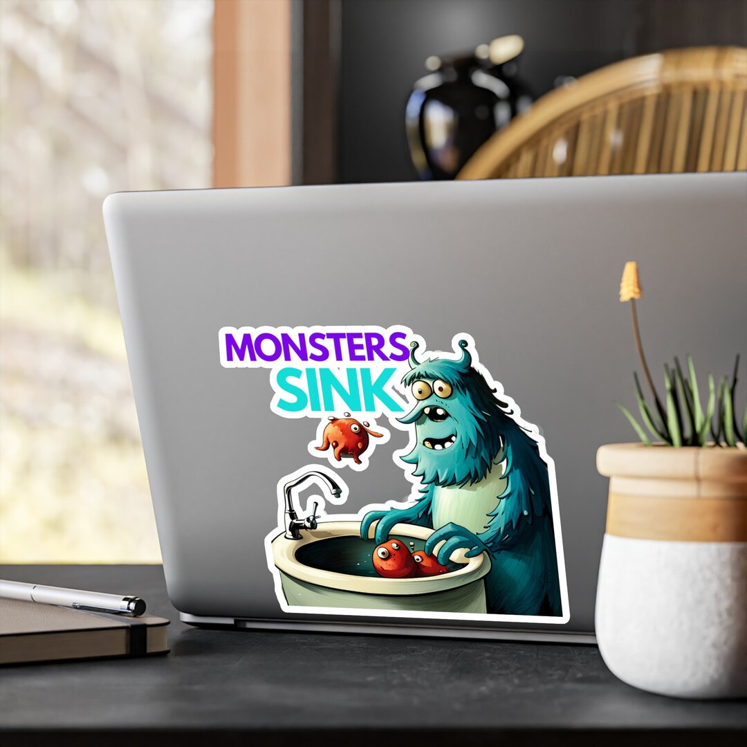 Monsters Sink - Sticker - Etsy