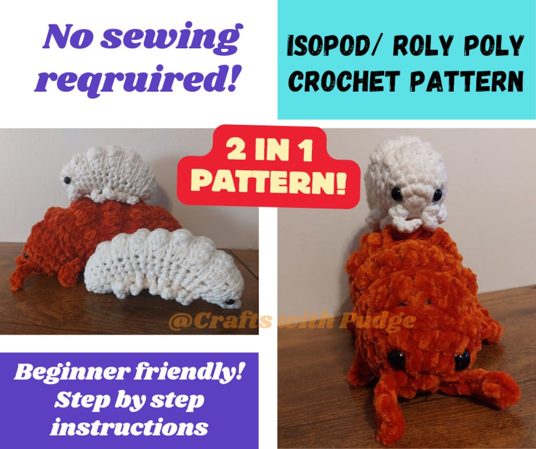 2-in-1 Roly-poly Isopod Crochet / Amigurumi Pattern: Beginner Friendly ...