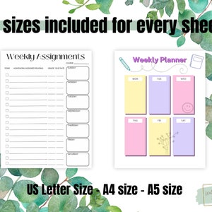 Weekly Assignment Printable - Etsy