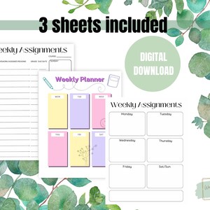 Weekly Assignment Printable - Etsy