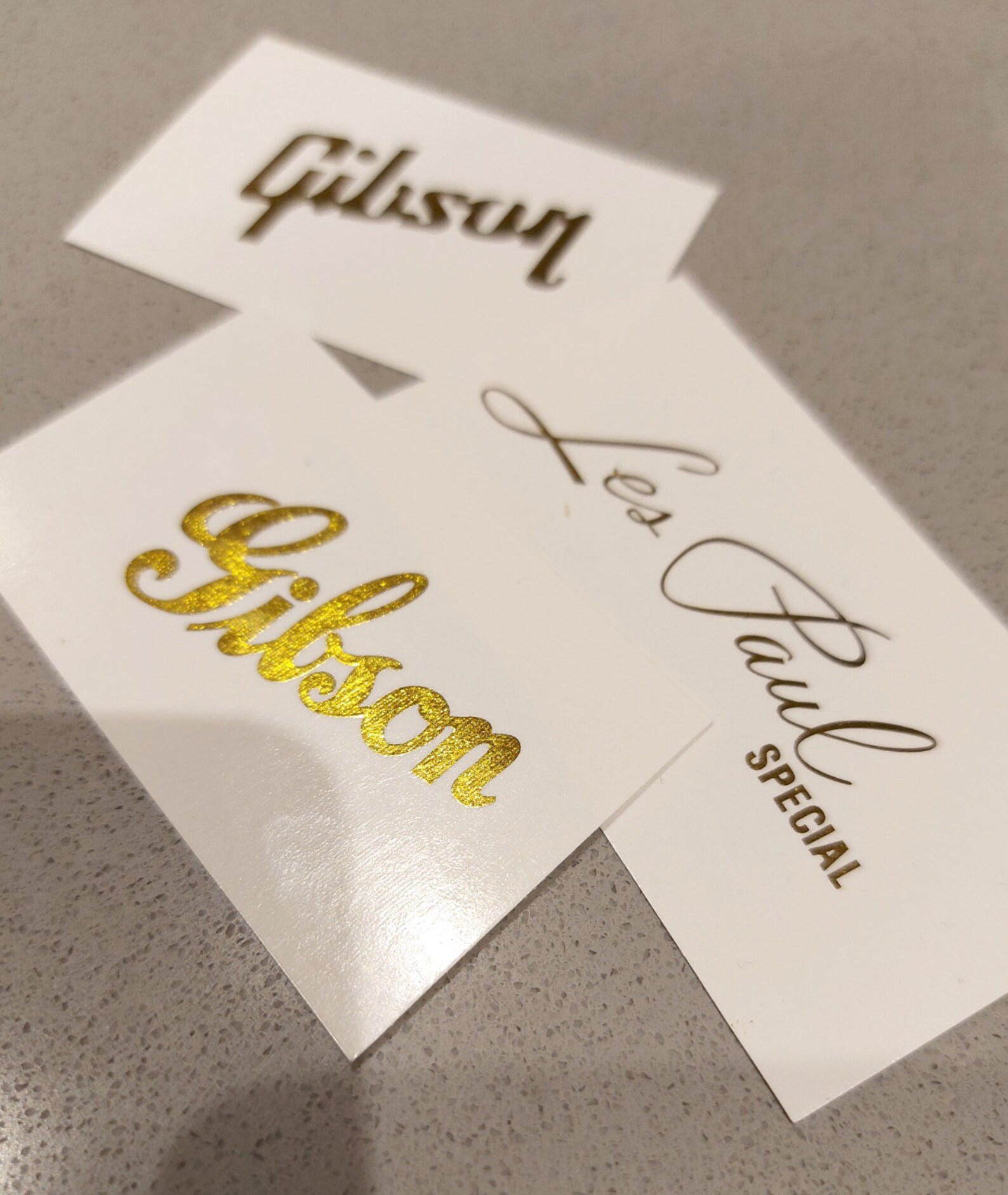 Custom Headstock Waterslide Decals (METALLIC Gold / Silver / Black ...