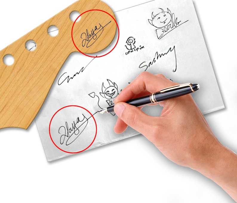 Custom Headstock Waterslide Decals signature / Hand Written - Etsy