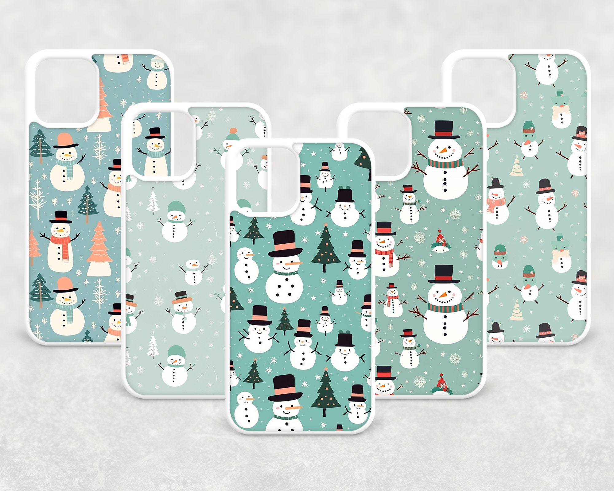 Snowmen & Reindeer Digital Paper Pack - Whimsical Christmas Seamless ...
