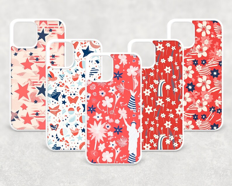 Patriotic Memorial Day Digital Paper Set, Whimsical 12x12 Patterns ...