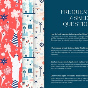 Patriotic Memorial Day Digital Paper Set, Whimsical 12x12 Patterns ...