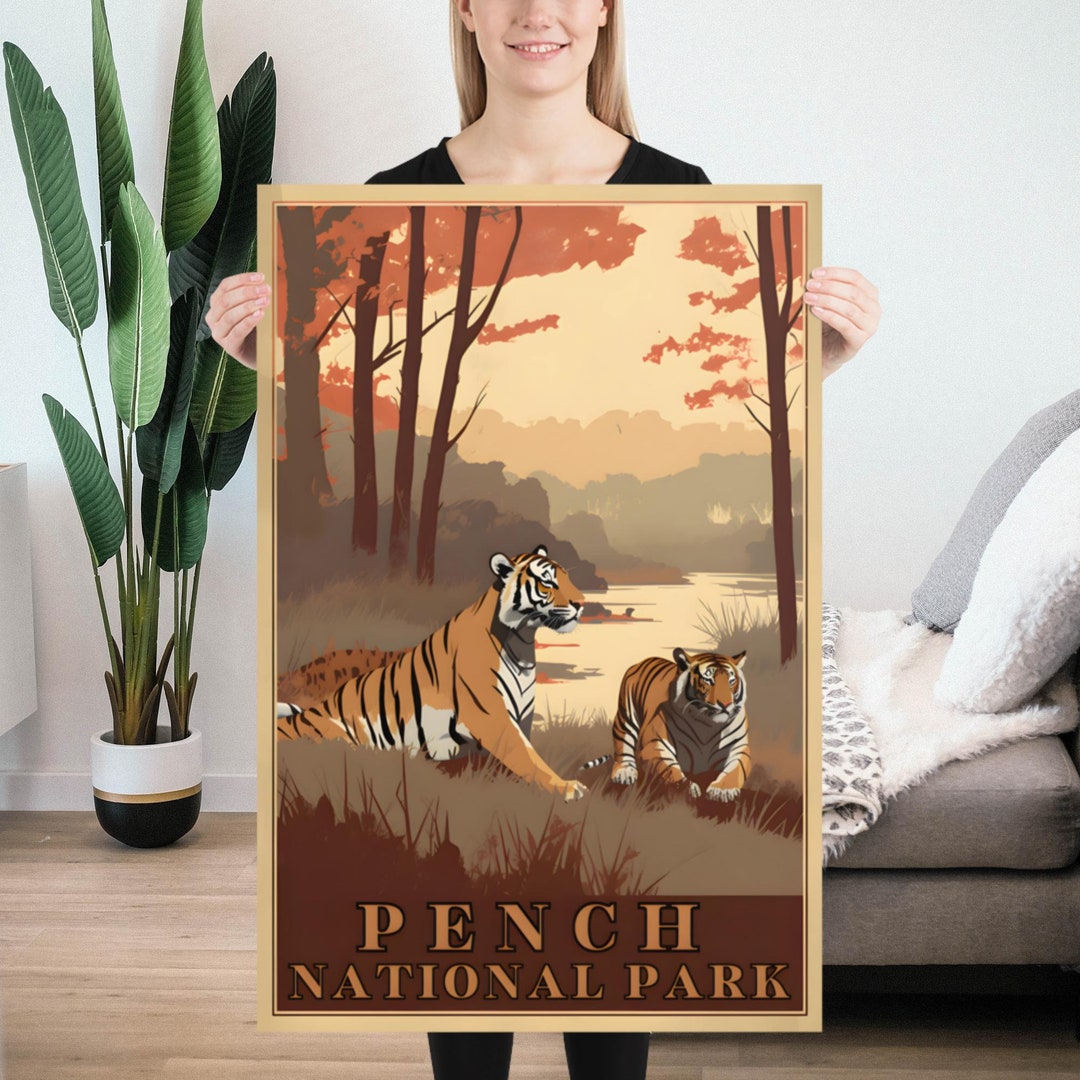 Vintage Pench National Park Poster Timeless Wilderness - Etsy
