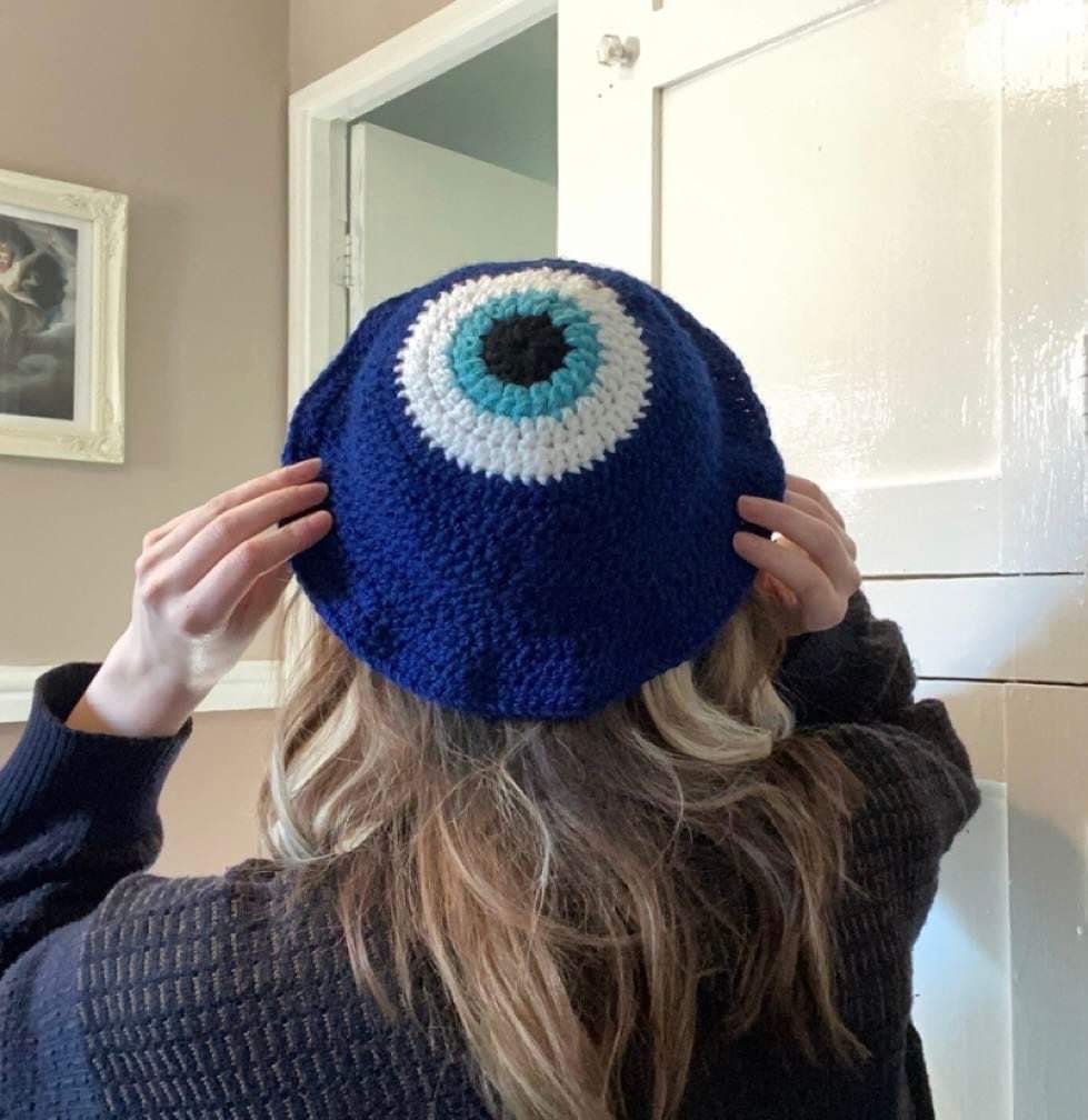 Evil Eye Bucket Hat Crochet PDF Pattern - Etsy