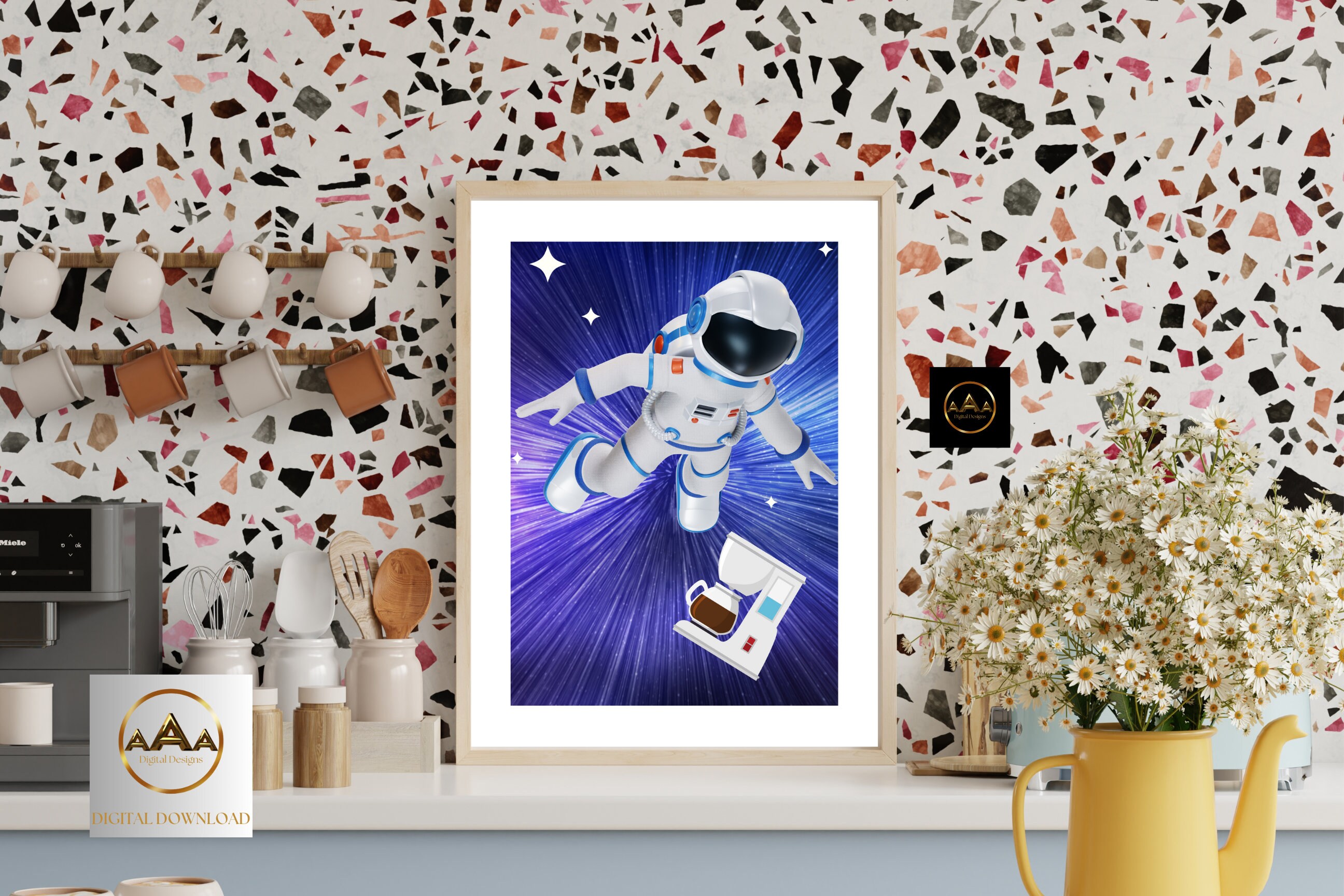 Coffee Wall Art Space Astronaut Cafe Expresso Downloadable Print ...