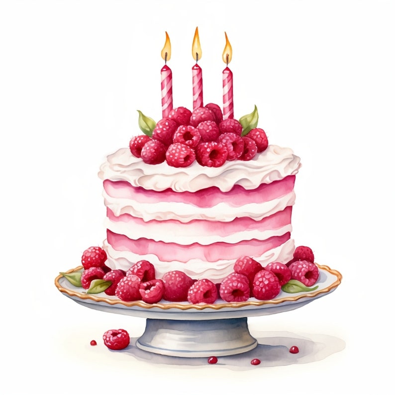 Birthday Cake Clipart, 20 High Quality Jpgs, Paper Craft, Mixed Media ...