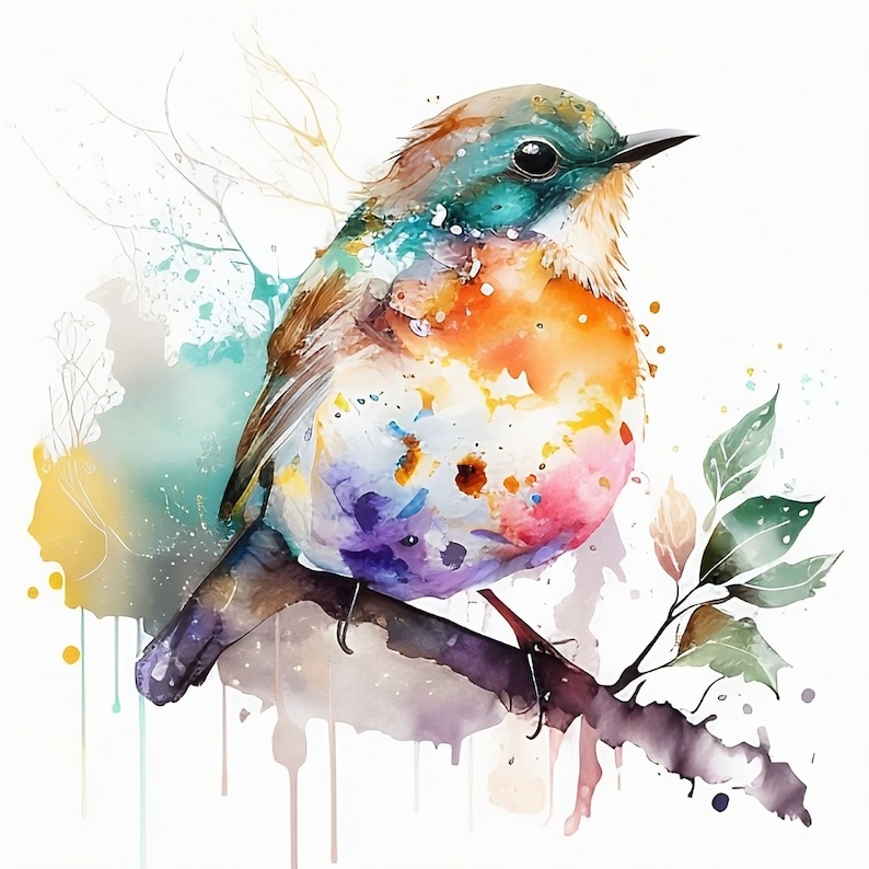 Watercolor Birds Clipart, 20 High Quality Jpgs, Digital Paper Craft ...