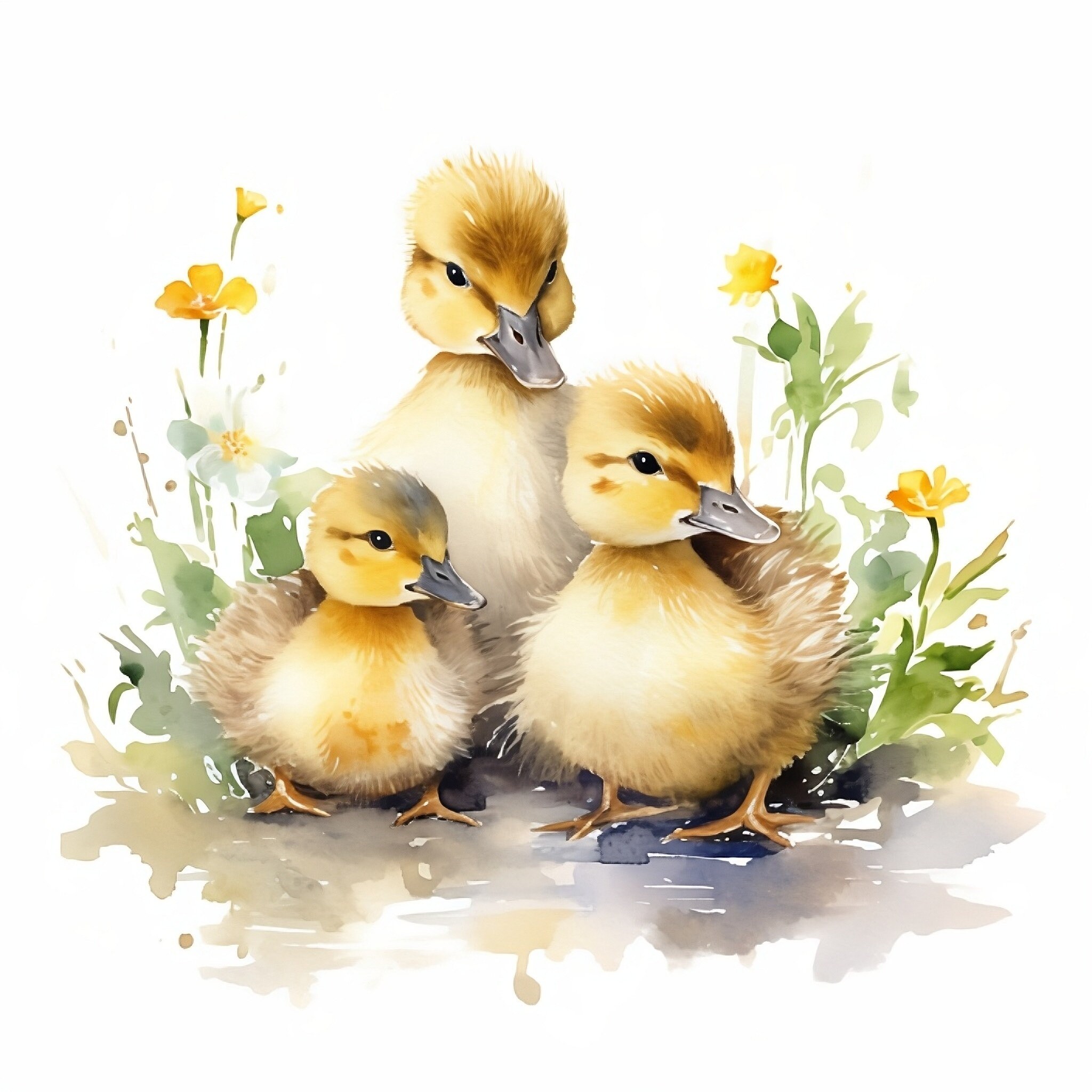 Ducklings Clipart, 20 High Quality Jpgs, Paper Craft, Mixed Media, Card ...