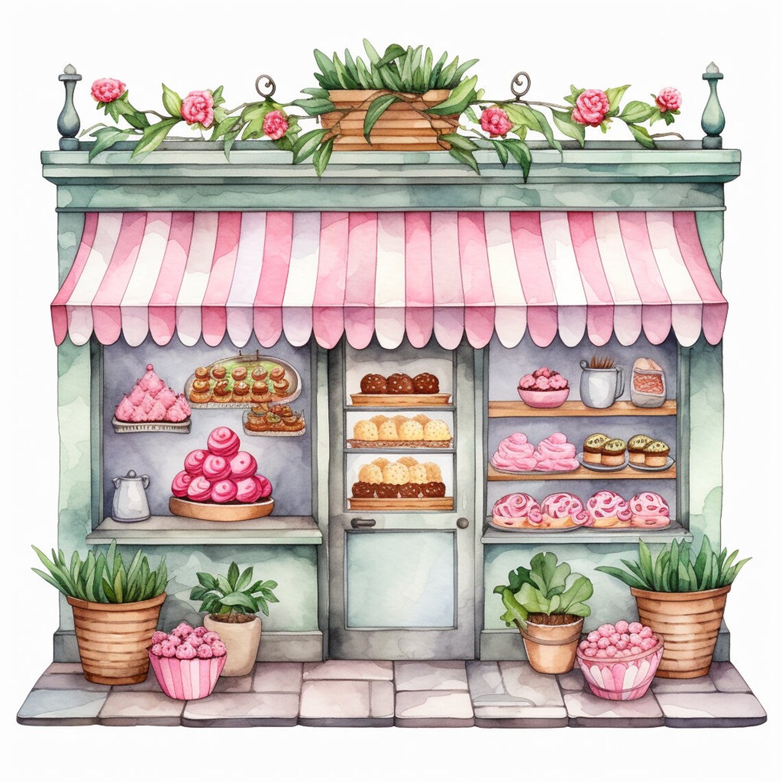 Bakery Storefronts Clipart 20 High Quality Jpgs Paper Craft - Etsy