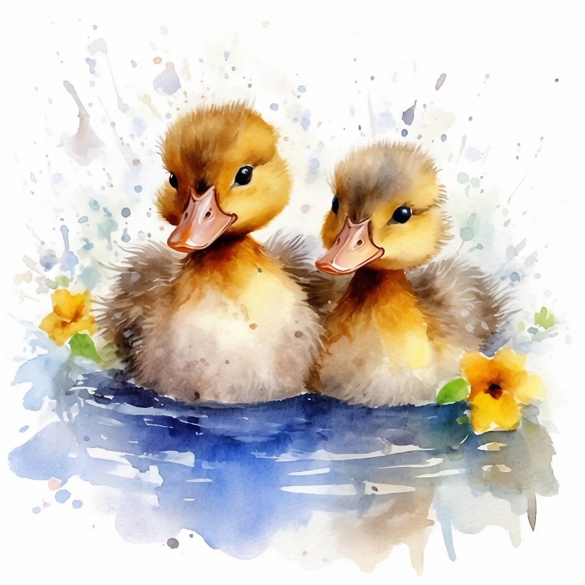 Ducklings Clipart, 20 High Quality Jpgs, Paper Craft, Mixed Media, Card ...