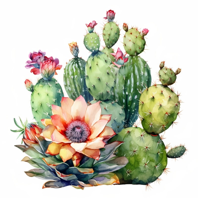 Cactus Watercolor - Etsy