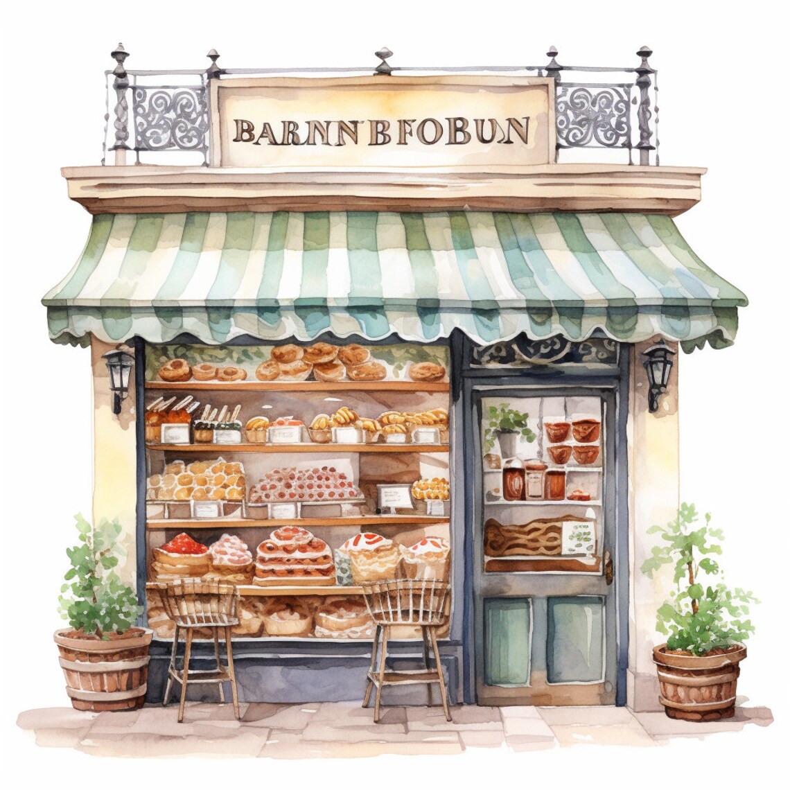 Bakery Storefronts Clipart, 20 High Quality Jpgs, Paper Craft, Mixed ...