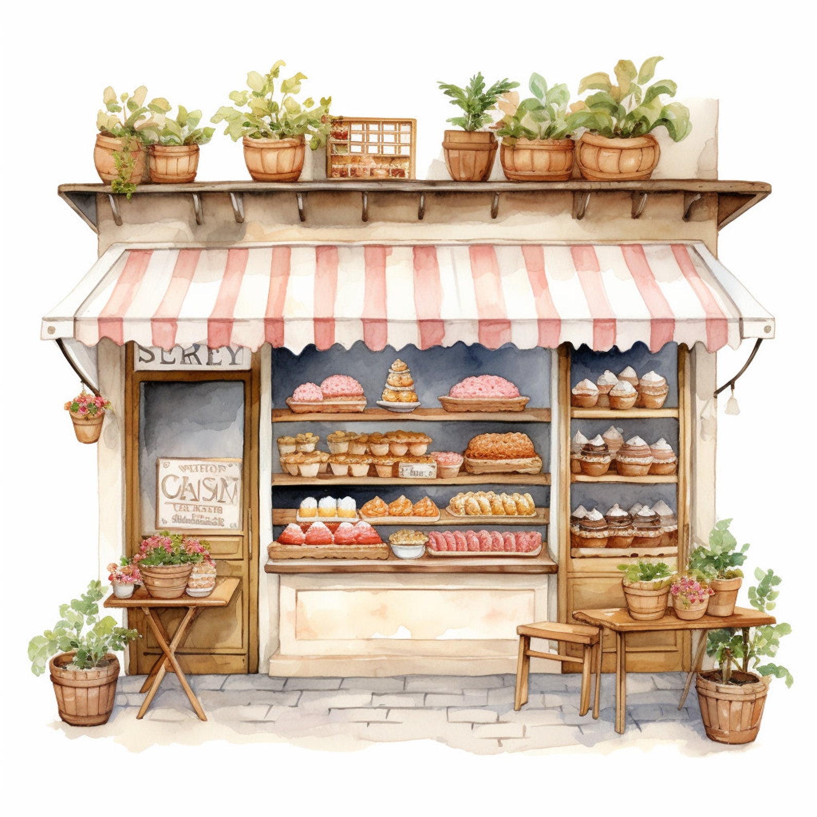 Bakery Storefronts Clipart, 20 High Quality Jpgs, Paper Craft, Mixed ...
