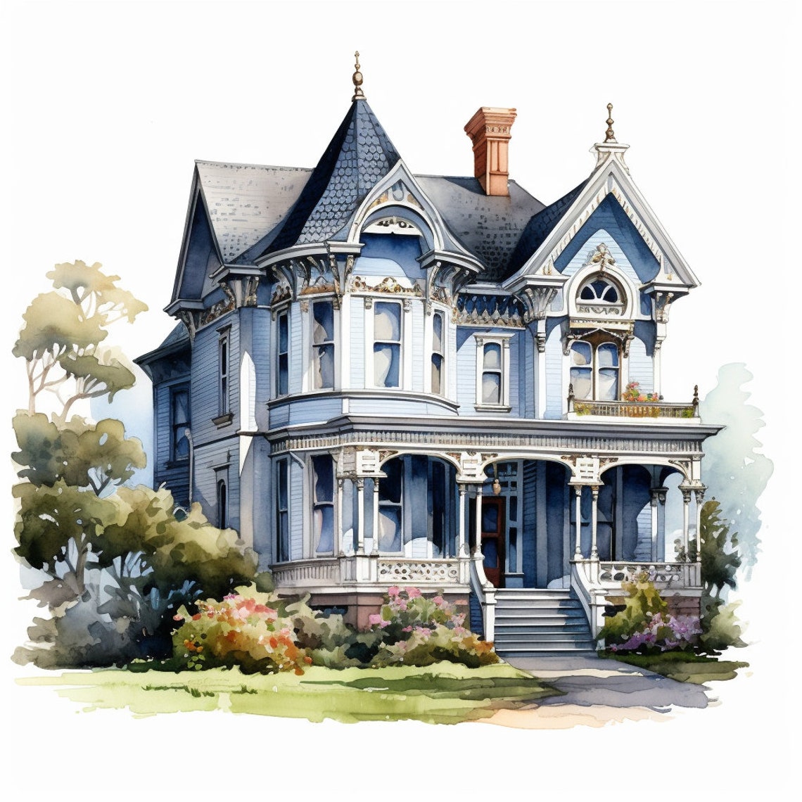 Vintage Victorian House Clipart, 20 High Quality Pngs, Paper Craft, Mixed Media, Card Making ...