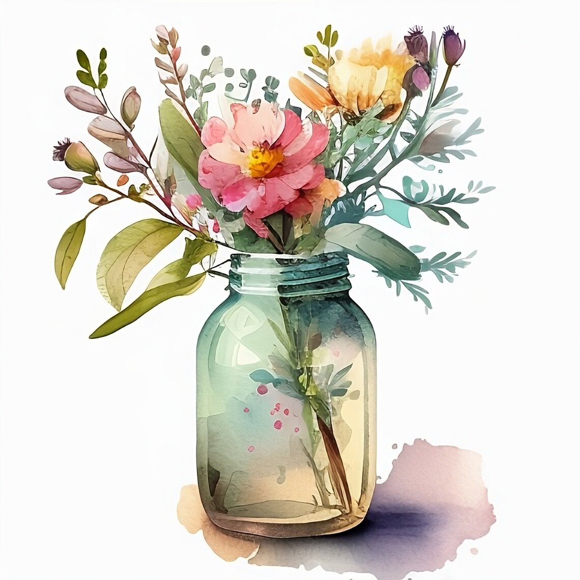 Vase of Flowers Clipart Set: 20 High Resolution Jpgs, Ideal for Card ...