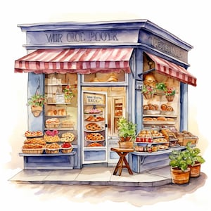 Bakery Storefronts Clipart, 20 High Quality Jpgs, Paper Craft, Mixed ...