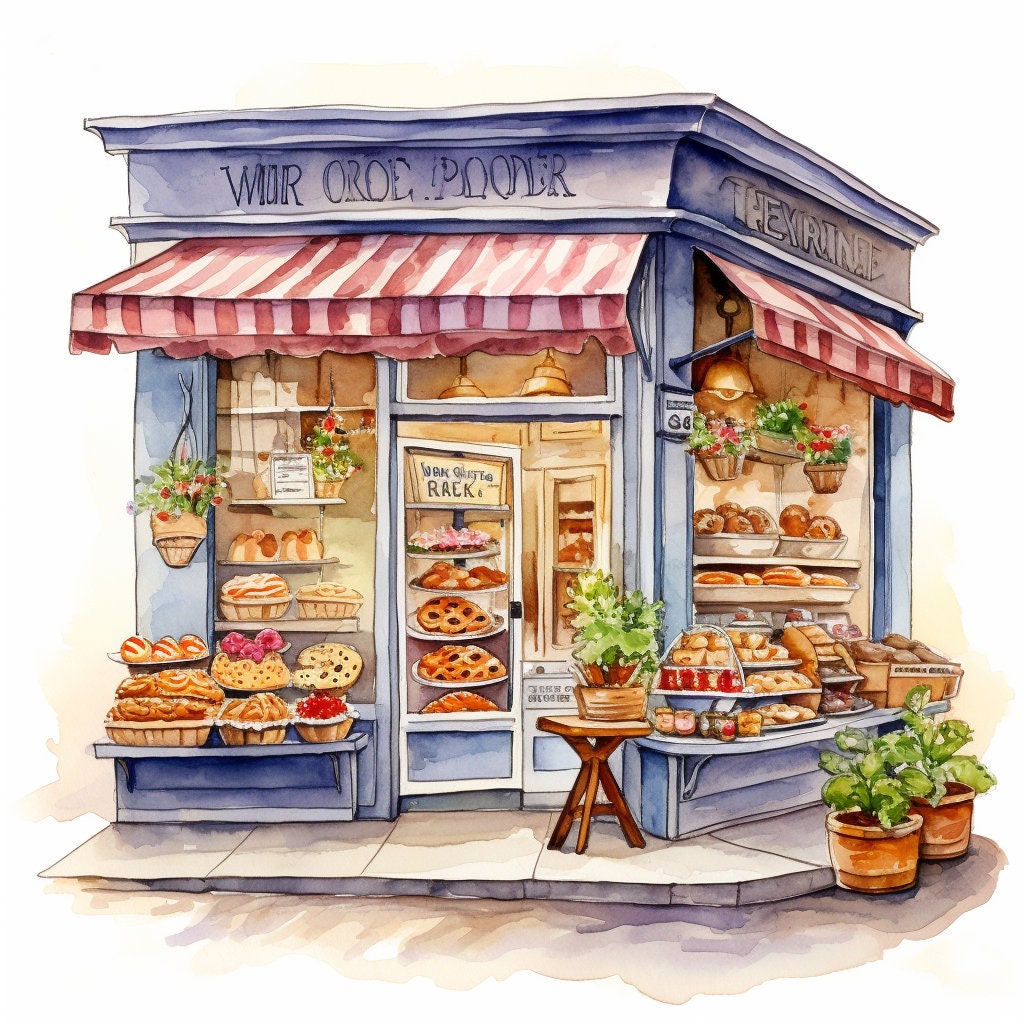 Bakery Storefronts Clipart, 20 High Quality Jpgs, Paper Craft, Mixed ...