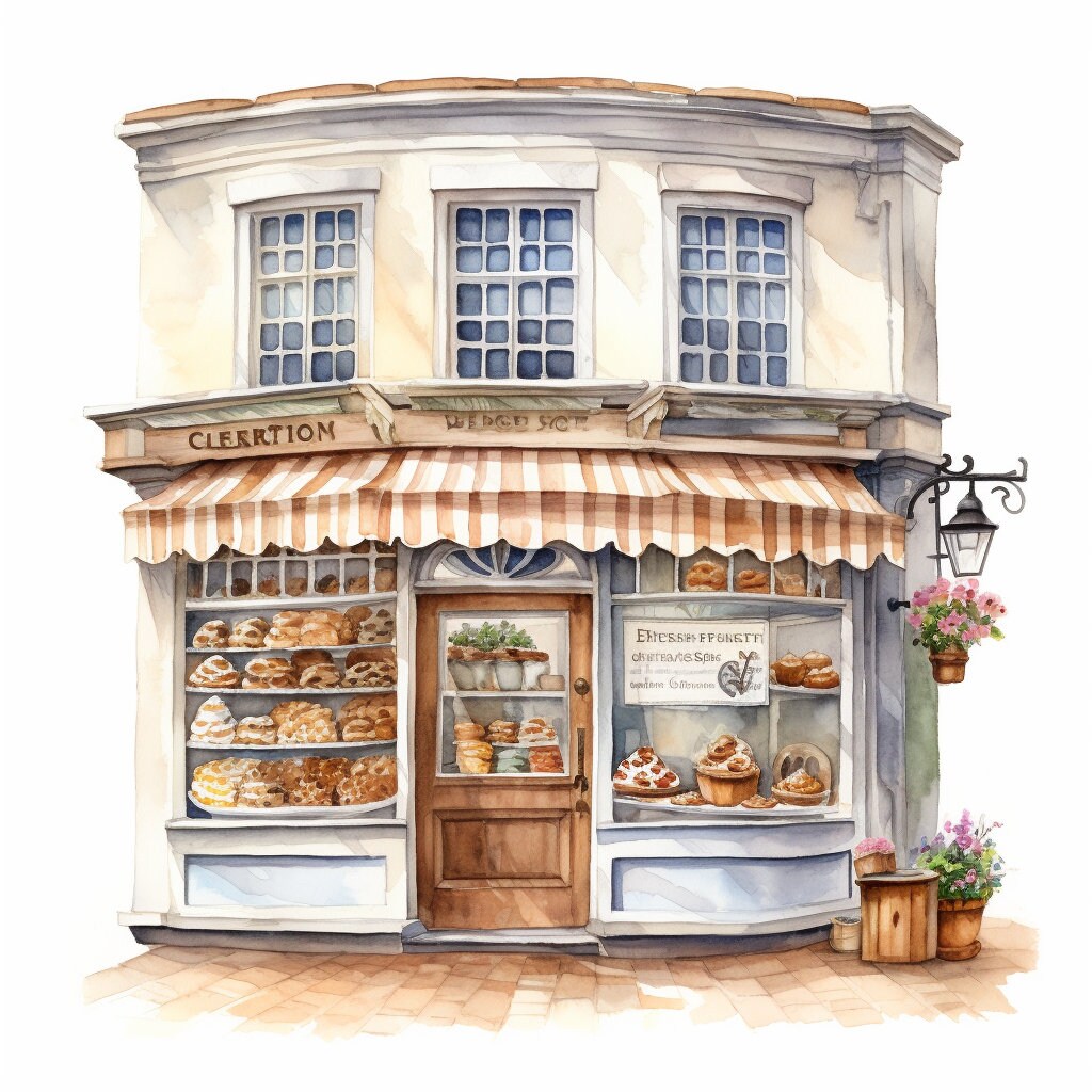 Bakery Storefronts Clipart, 20 High Quality Jpgs, Paper Craft, Mixed ...