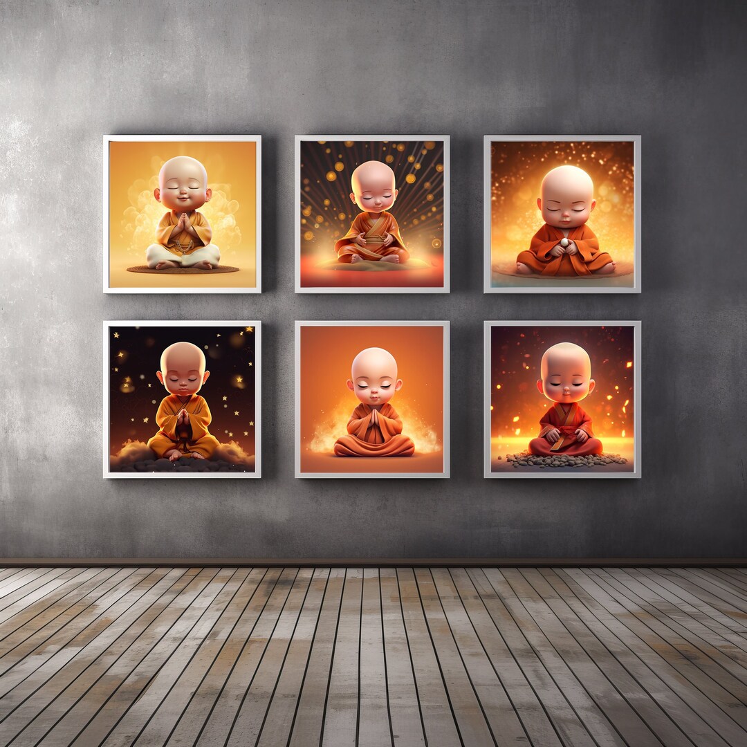 Baby Monks. the Series. Digital Art. 6 Digital Prints. Kids Rooms ...