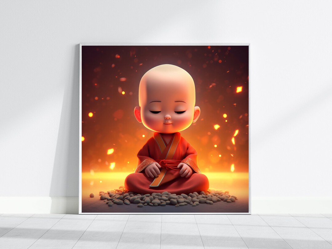 Baby Monk. Kid's Wall Art. - Etsy