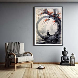 Zen Painting. Enso Tree. Meditation. Japanji. - Etsy