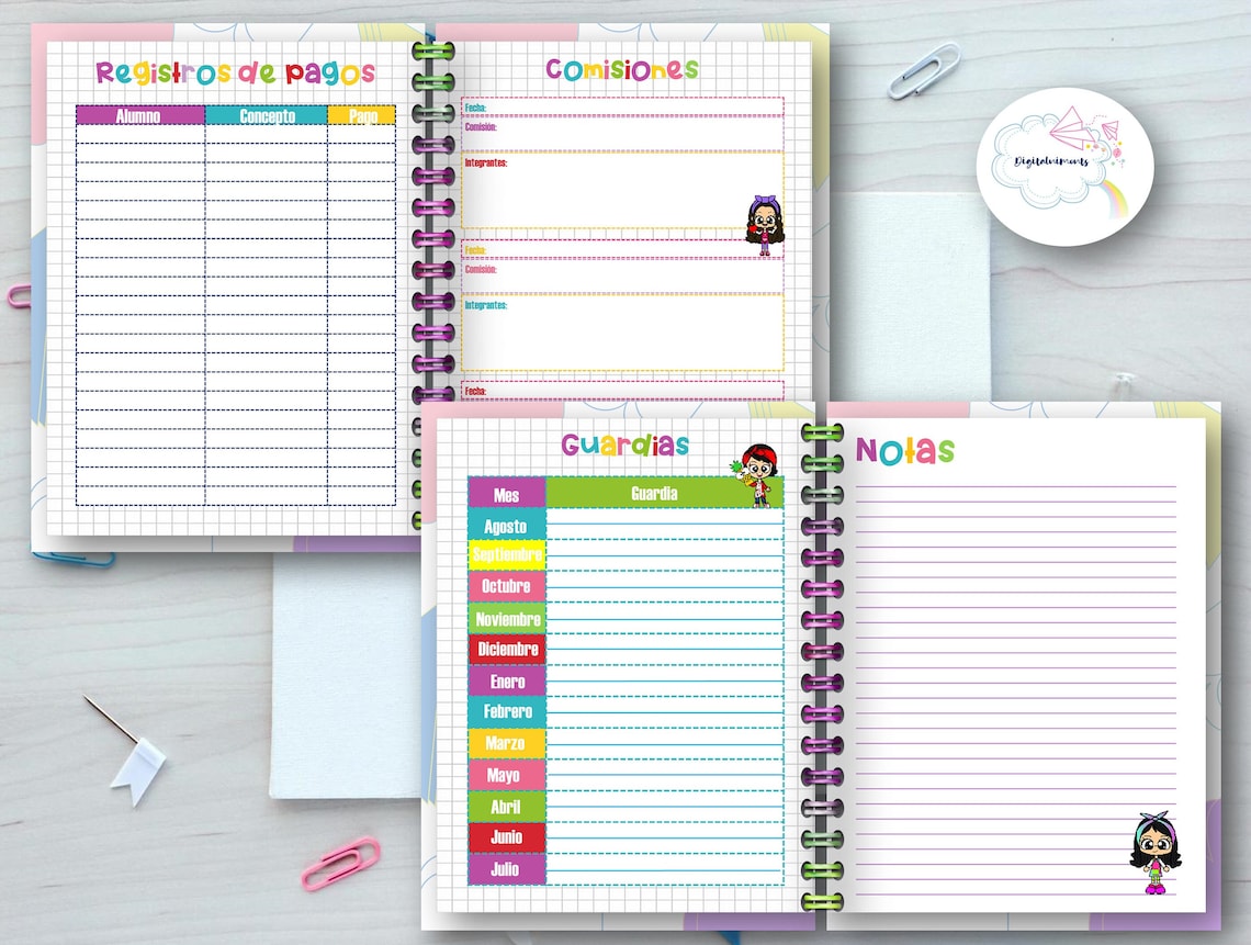 Agenda Escolar Digital editable en Power Poin - Etsy España
