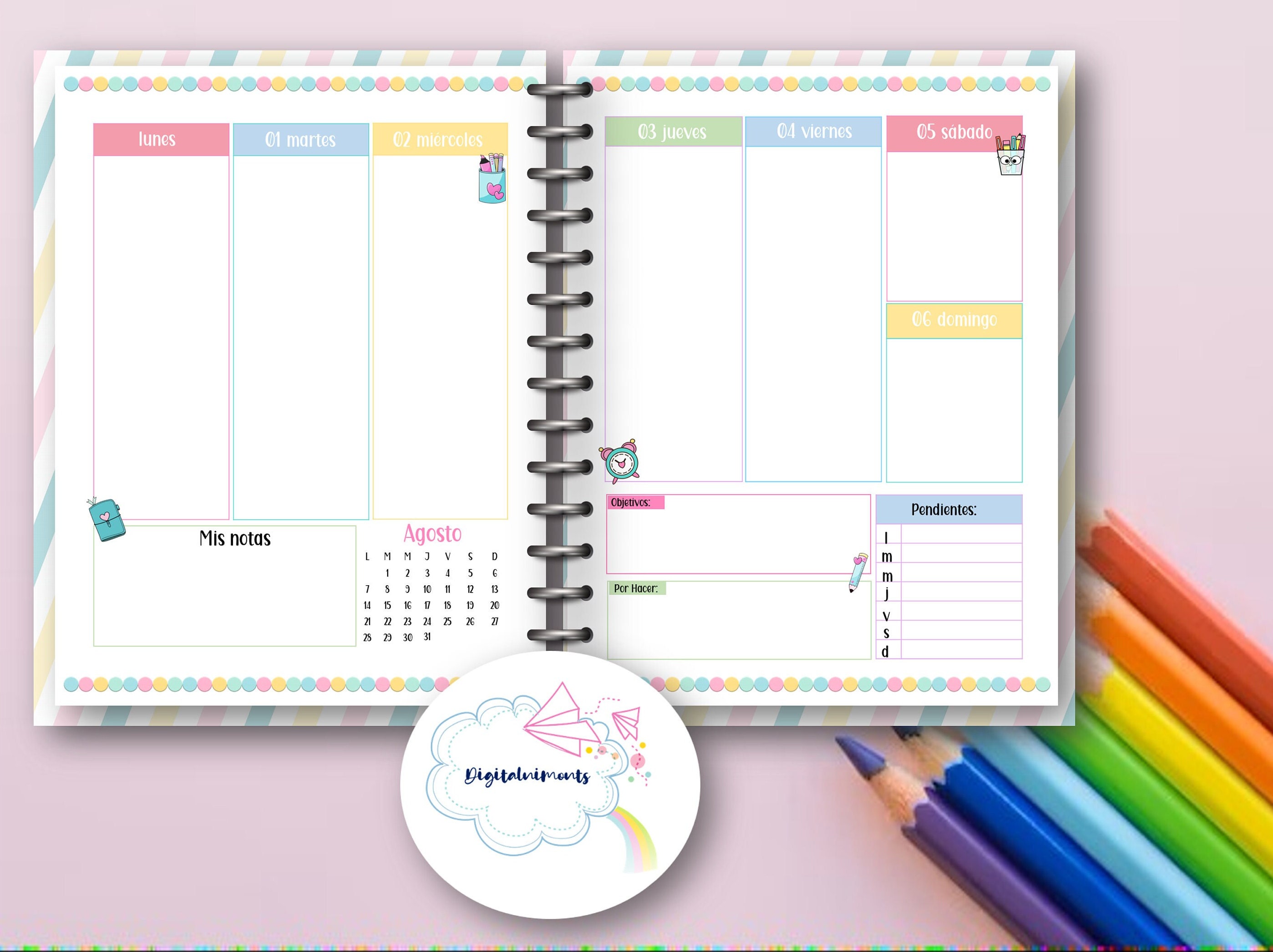 Digital Editable Teacher Agenda and PDF - Etsy