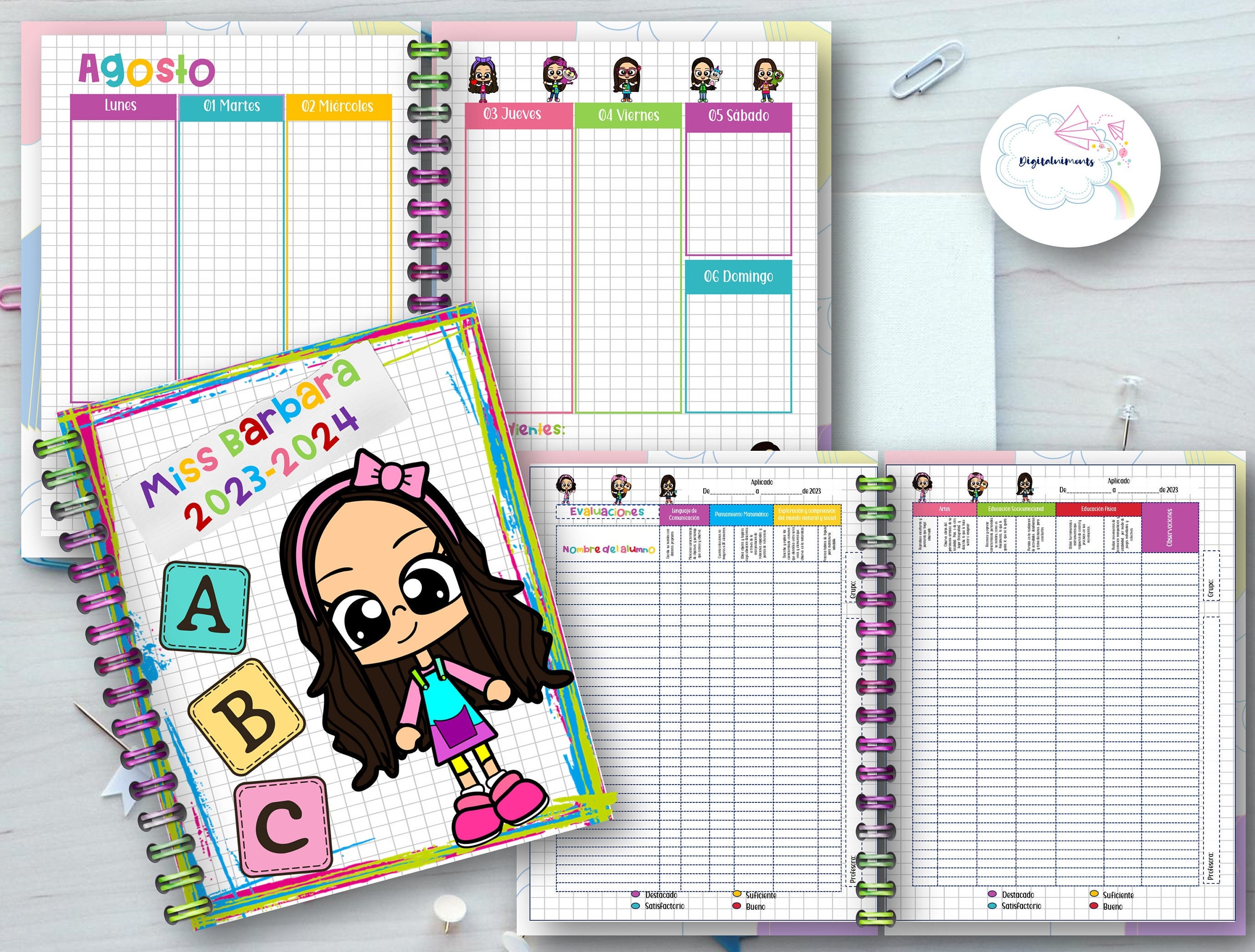 Agenda Escolar Digital editable en Power Poin - Etsy España