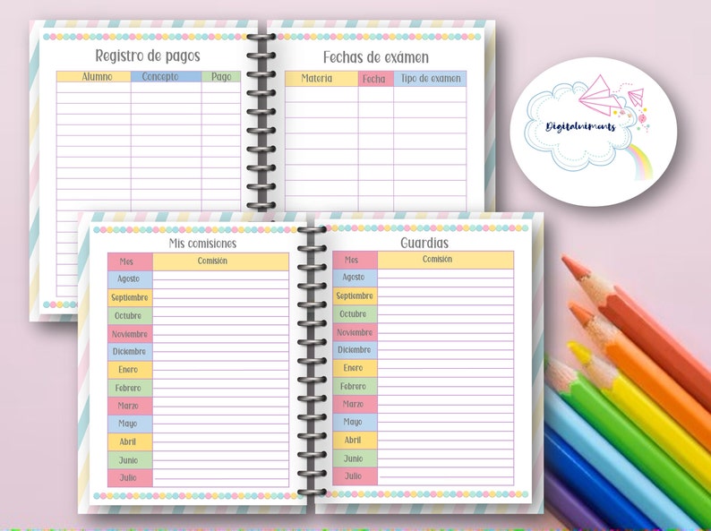 Agenda Docente digital Editable y PDF - Etsy México