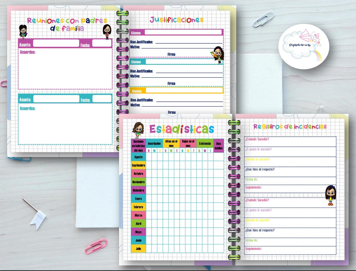 Agenda Escolar Digital editable en Power Poin - Etsy España