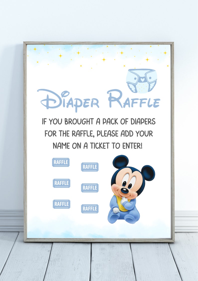 Mickey Mouse Diaper Raffle Kit Blue Mickey Mouse Diaper Raffle Mickey ...
