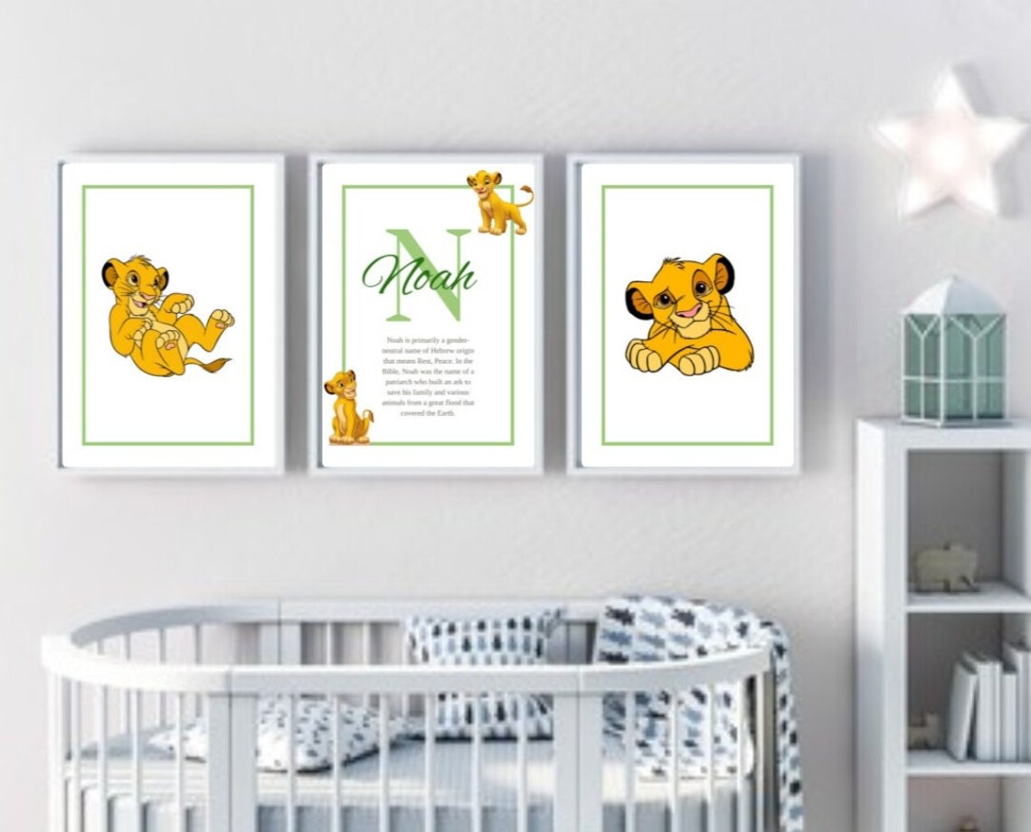 Custom Name Print Simba Name Printable Personalized Nursery Art Digital ...
