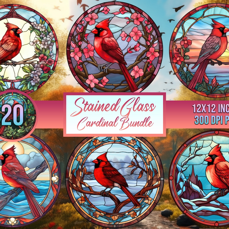 Stained Glass Cardinal - Etsy