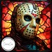 Stained Glass Jason V. - Halloween Clipart, Spooky Clipart, Tumbler ...