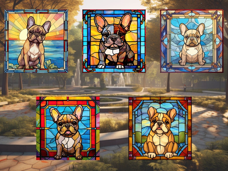 20 Stained Glass French Bulldog Puppies BUNDLE Sublimation - Etsy