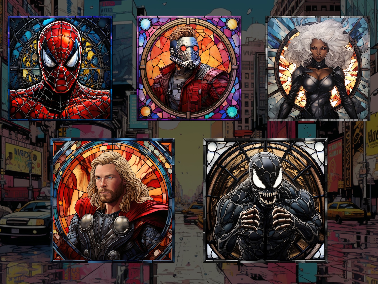 Stained Glass Superheroes - 25 PNG, Hero Clipart, Gods, Video Game ...
