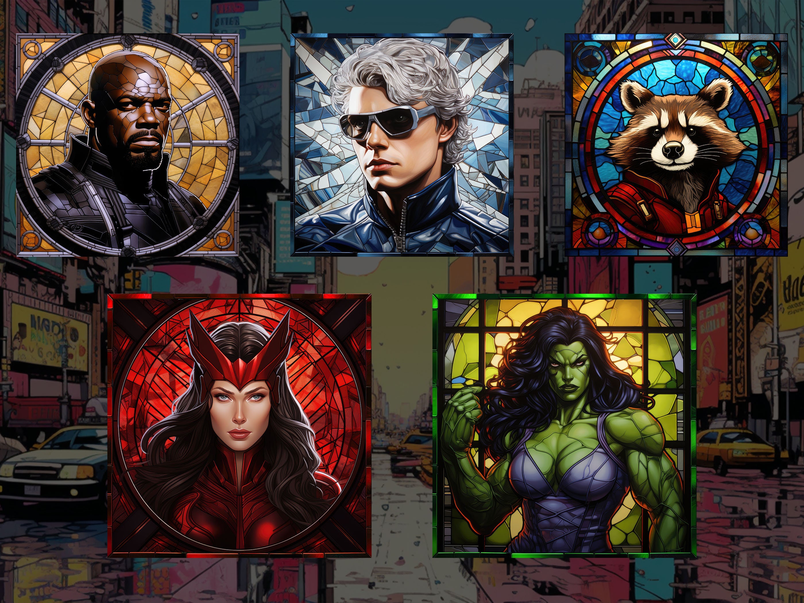 Stained Glass Superheroes - 25 PNG, Hero Clipart, Gods, Video Game ...